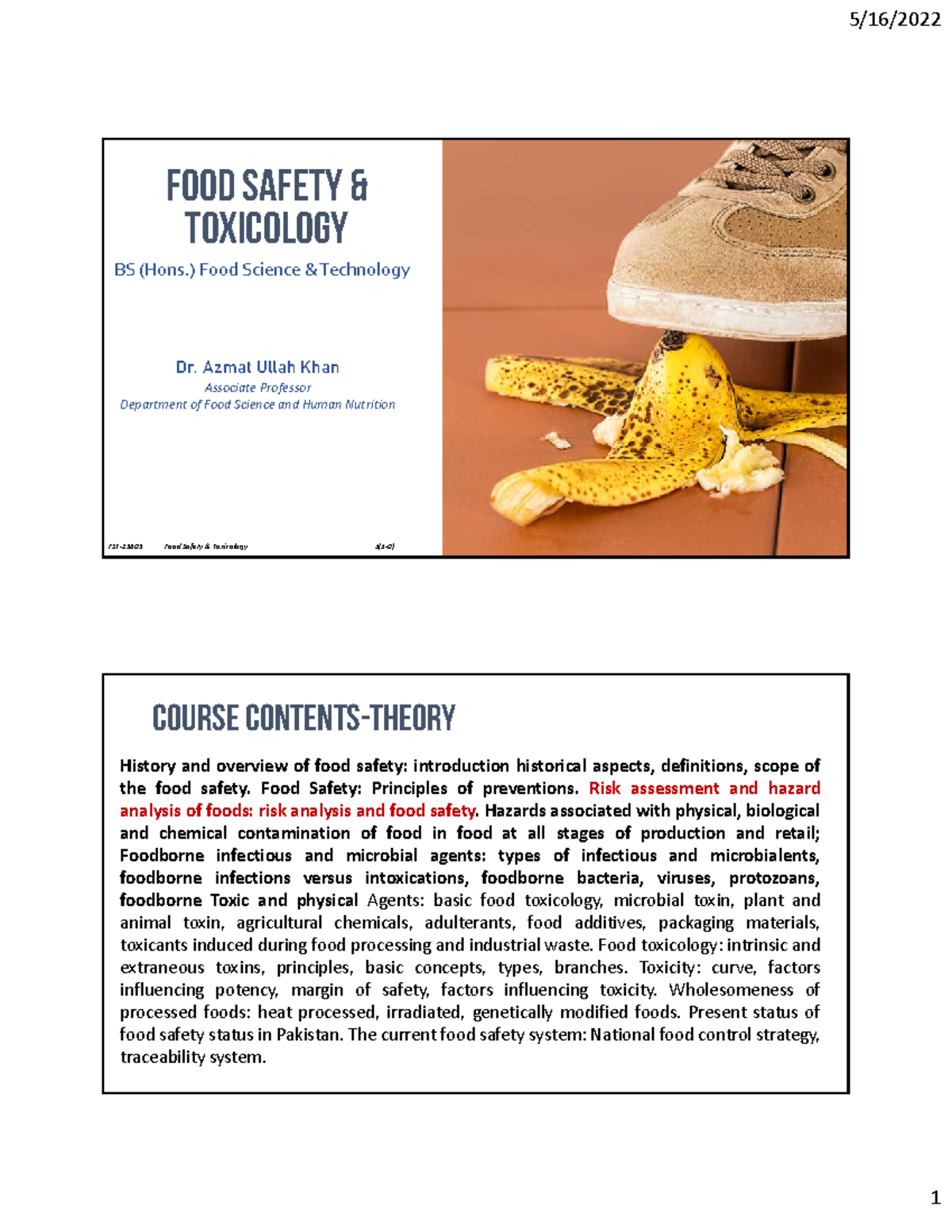 Food Safety & Toxicology Lecture Notes FST 6th Edition - Studocu