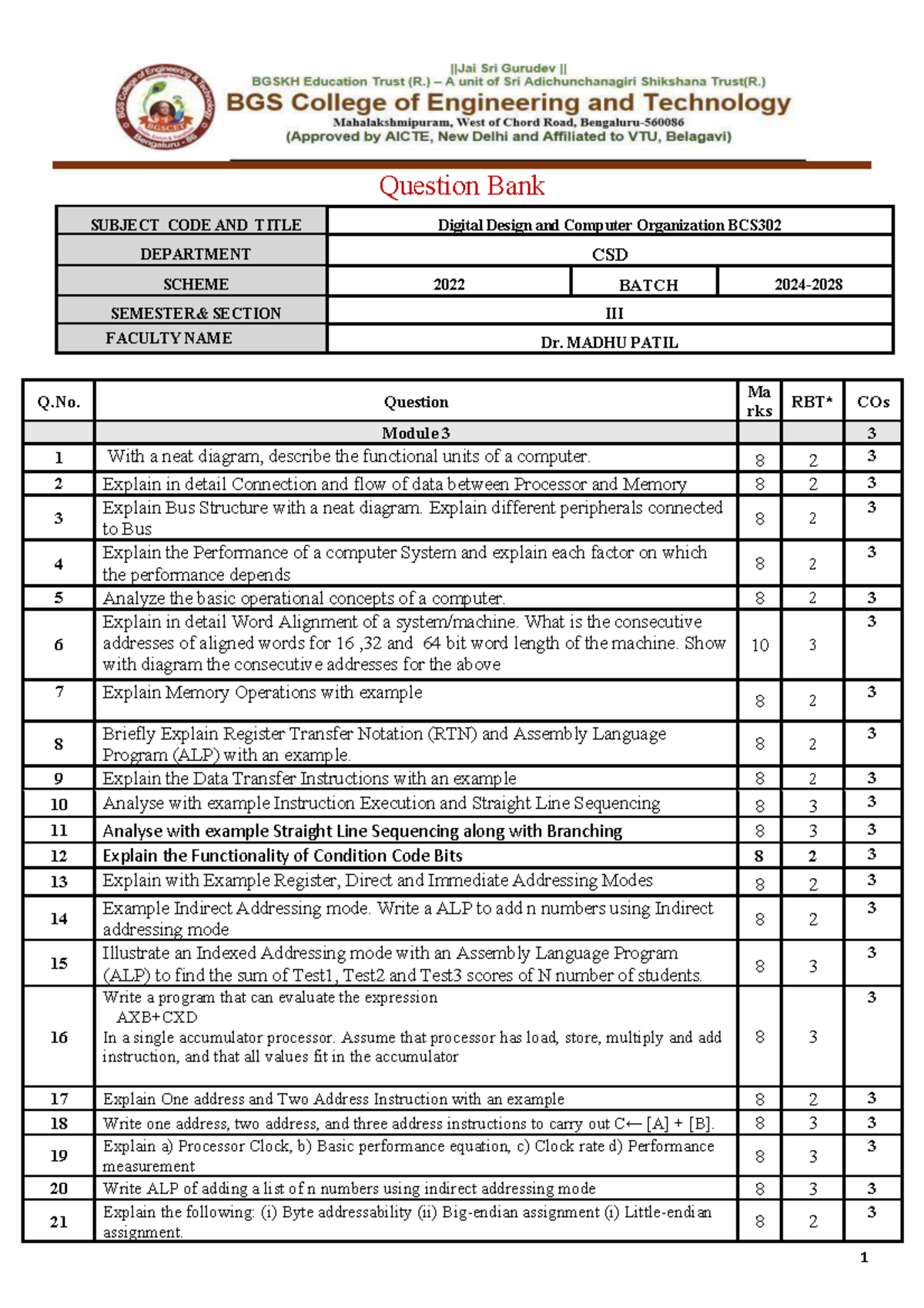 DDCO BCS302 Module 3 Question Bank - Studocu