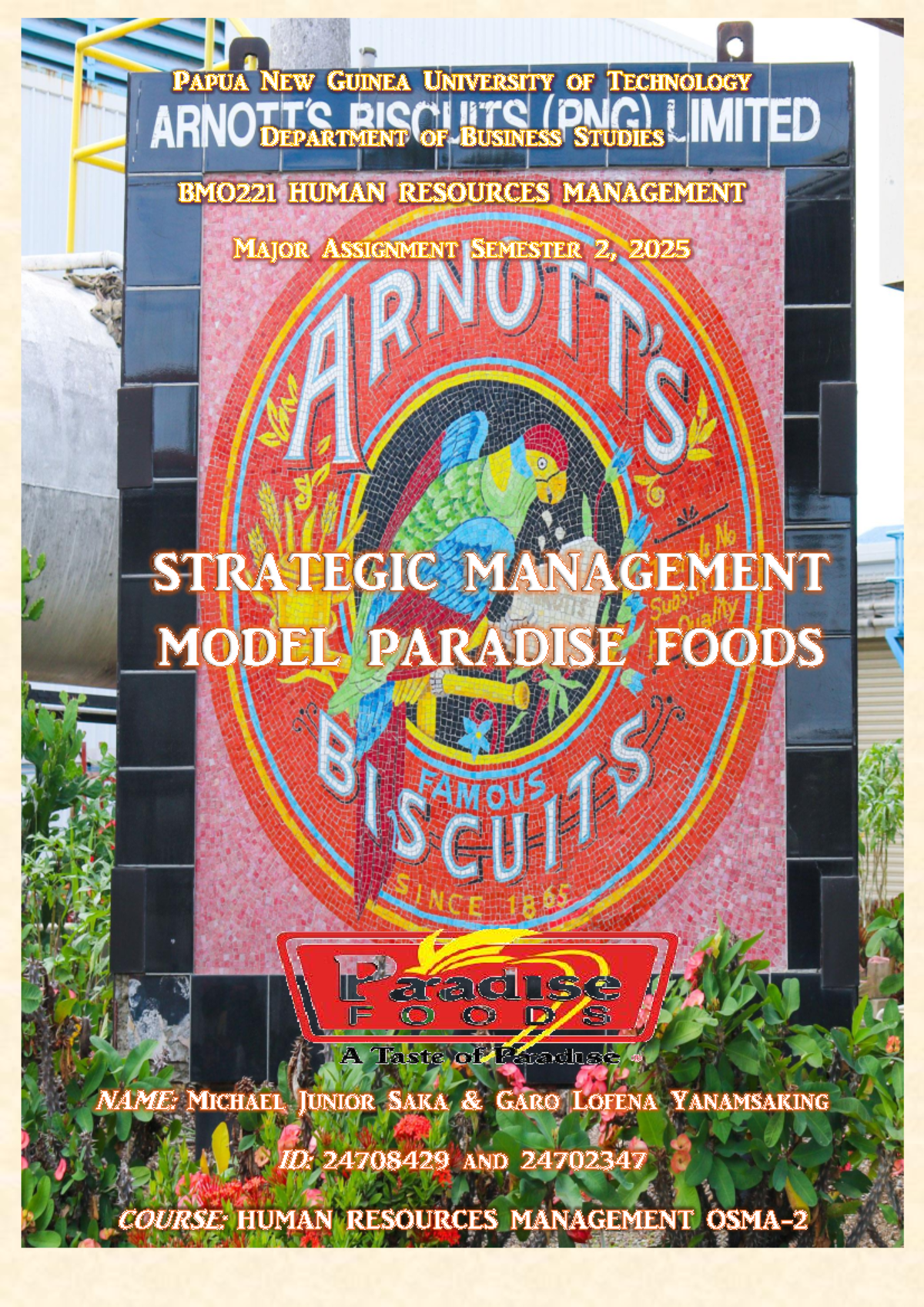 BMO221 HRM Major Assignment: Strategic Management of Paradise Foods ...