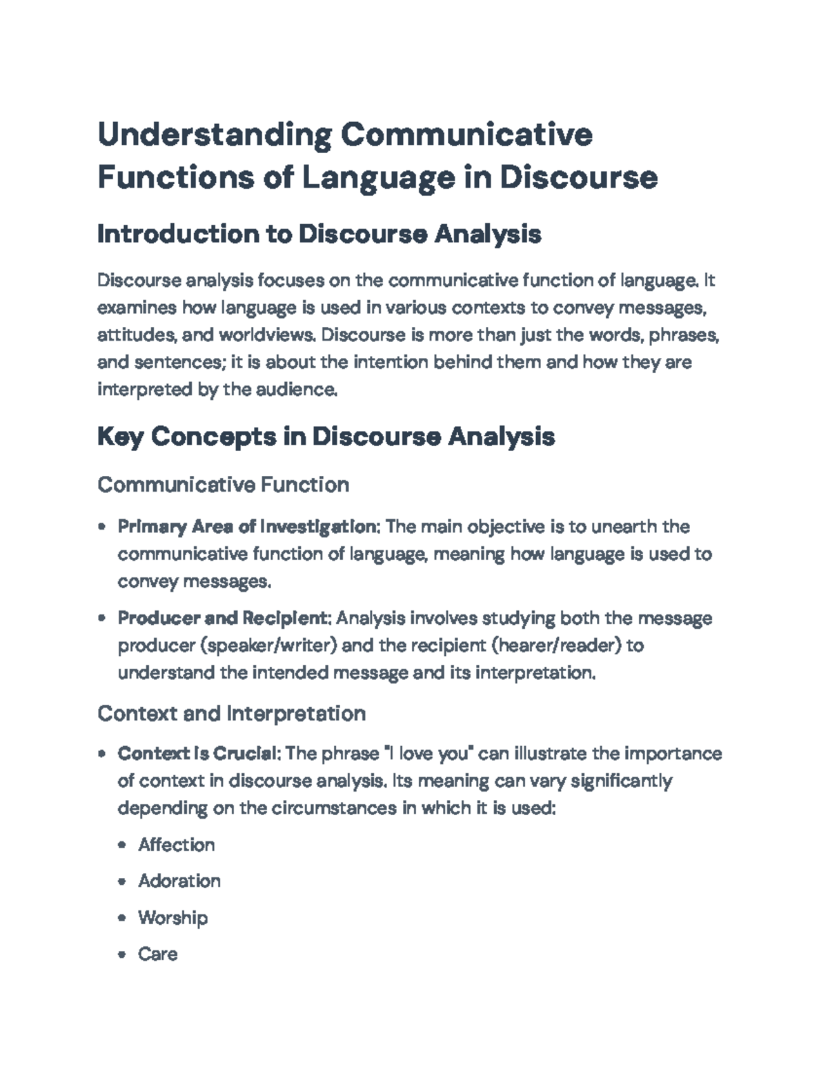 COMM 202: Understanding Communicative Functions in Discourse Analysis ...