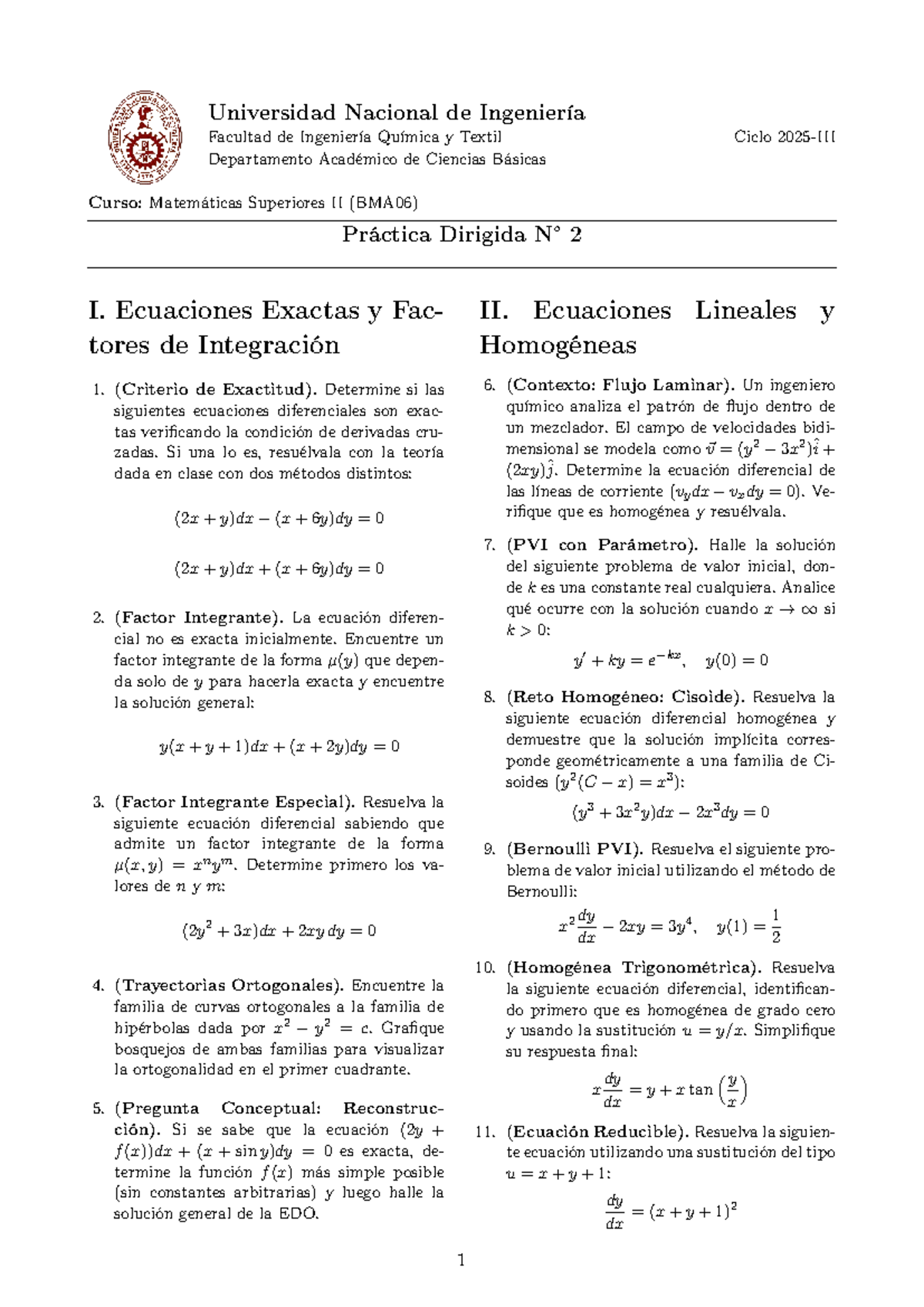 PD2 BMA06 - Práctica Dirigida 2: Ecuaciones Diferenciales y ...