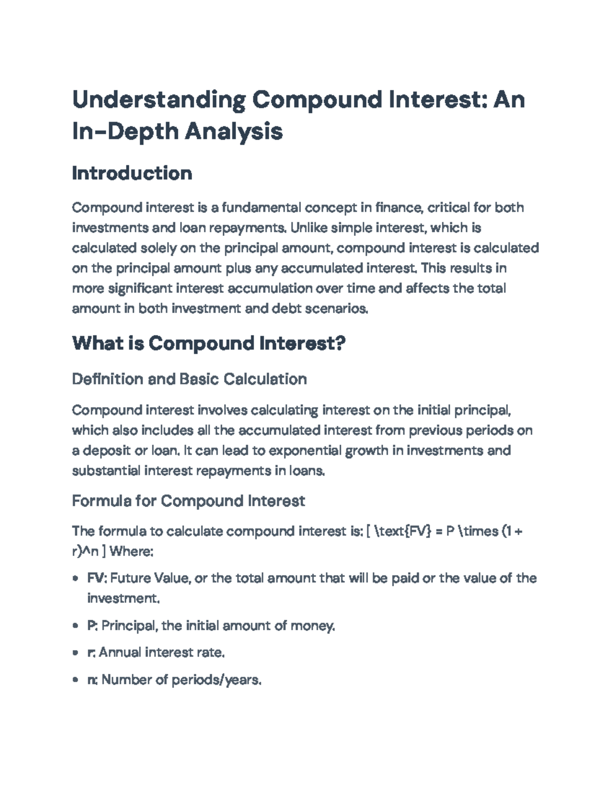 Understanding Compound Interest: Key Concepts & Practical Applications - Understanding Compound ...