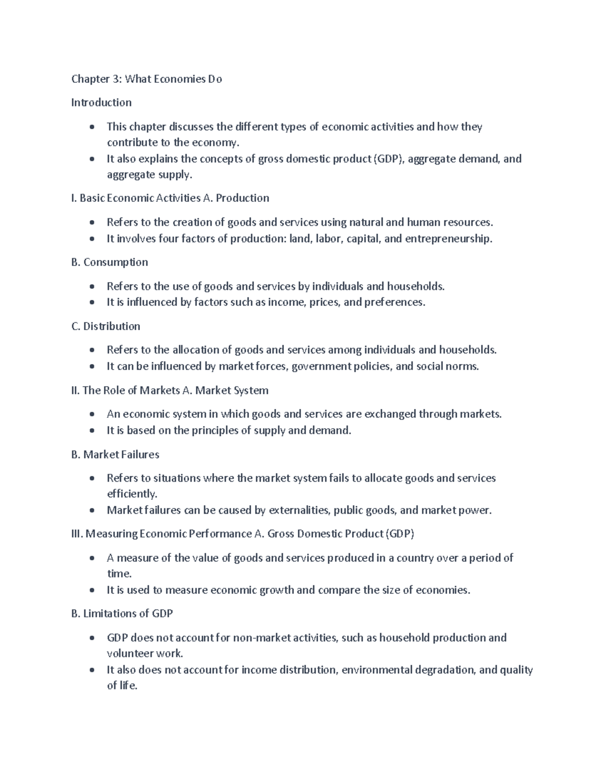 Eco 3 - Chapter 3: Economic Activities and Performance Insights - Studocu