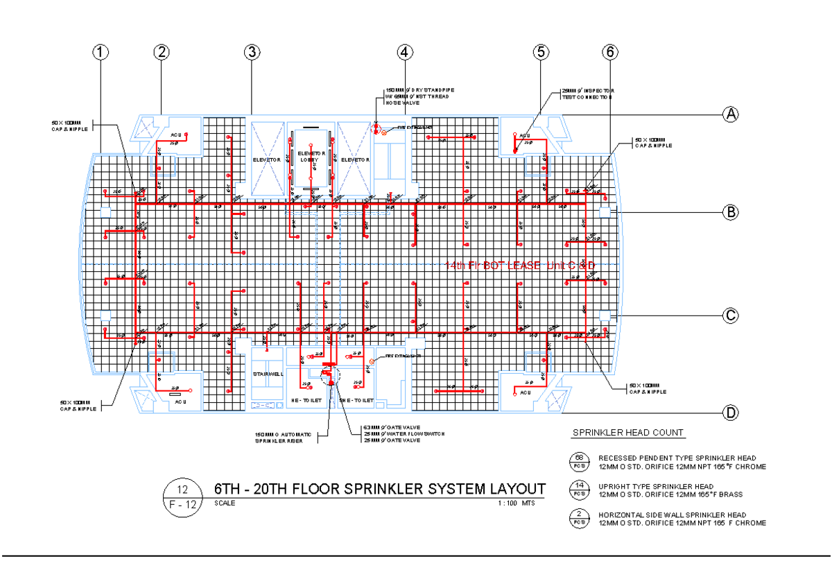 14th Floor Sprinkler System Plan - Detailed Layout and Specs - Studocu