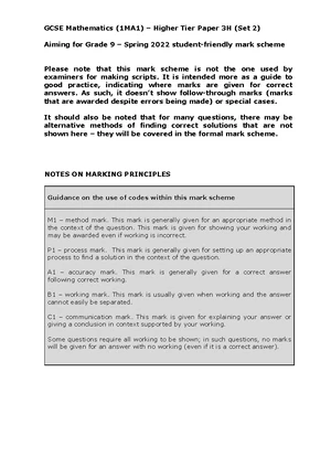 Aiming For 7 (Set 1) Practice Paper 1 Non Calc - Instructions Use black ...