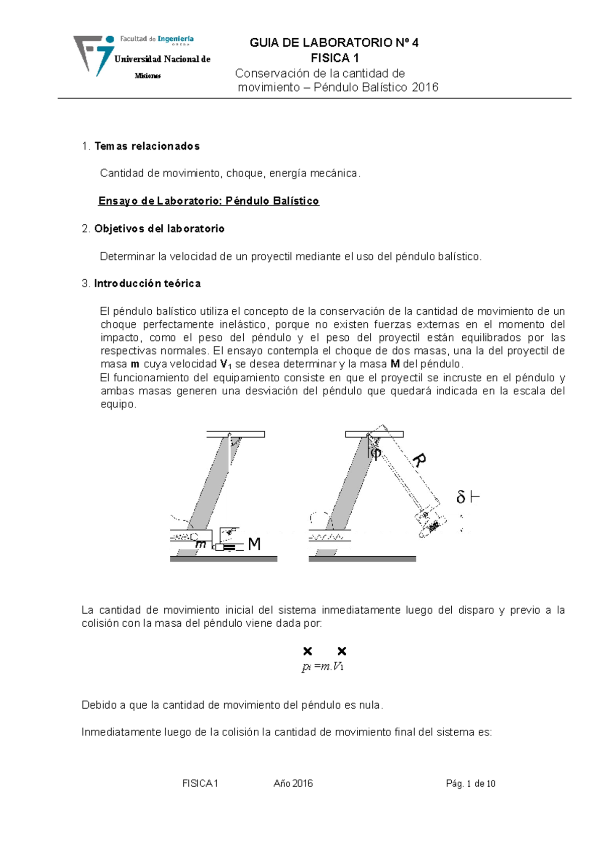 Laboratorio N° 4 - Conservación de la Cantidad de Movimiento en el ...