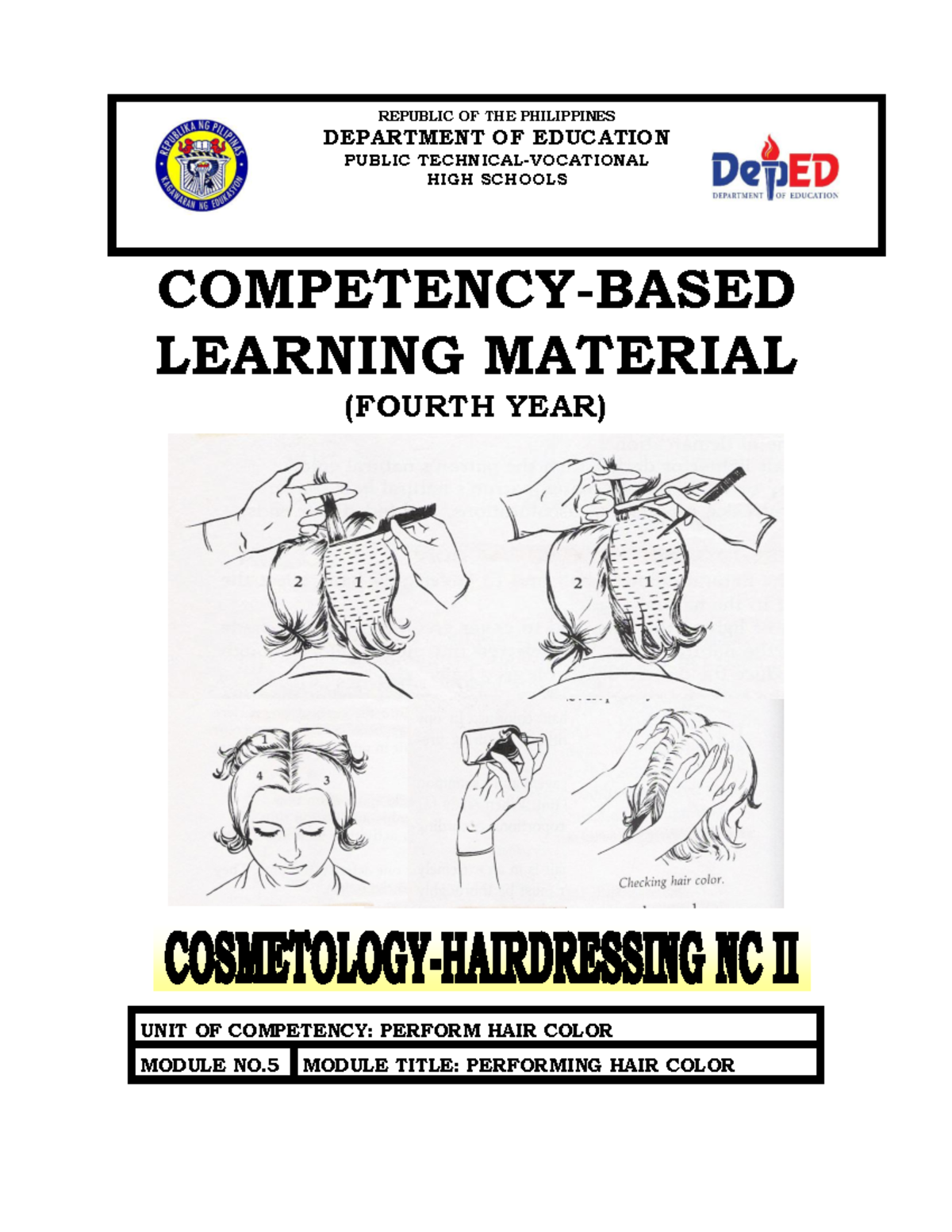 5 Performing Hair Color - COMPETENCY-BASED LEARNING MATERIAL (FOURTH ...