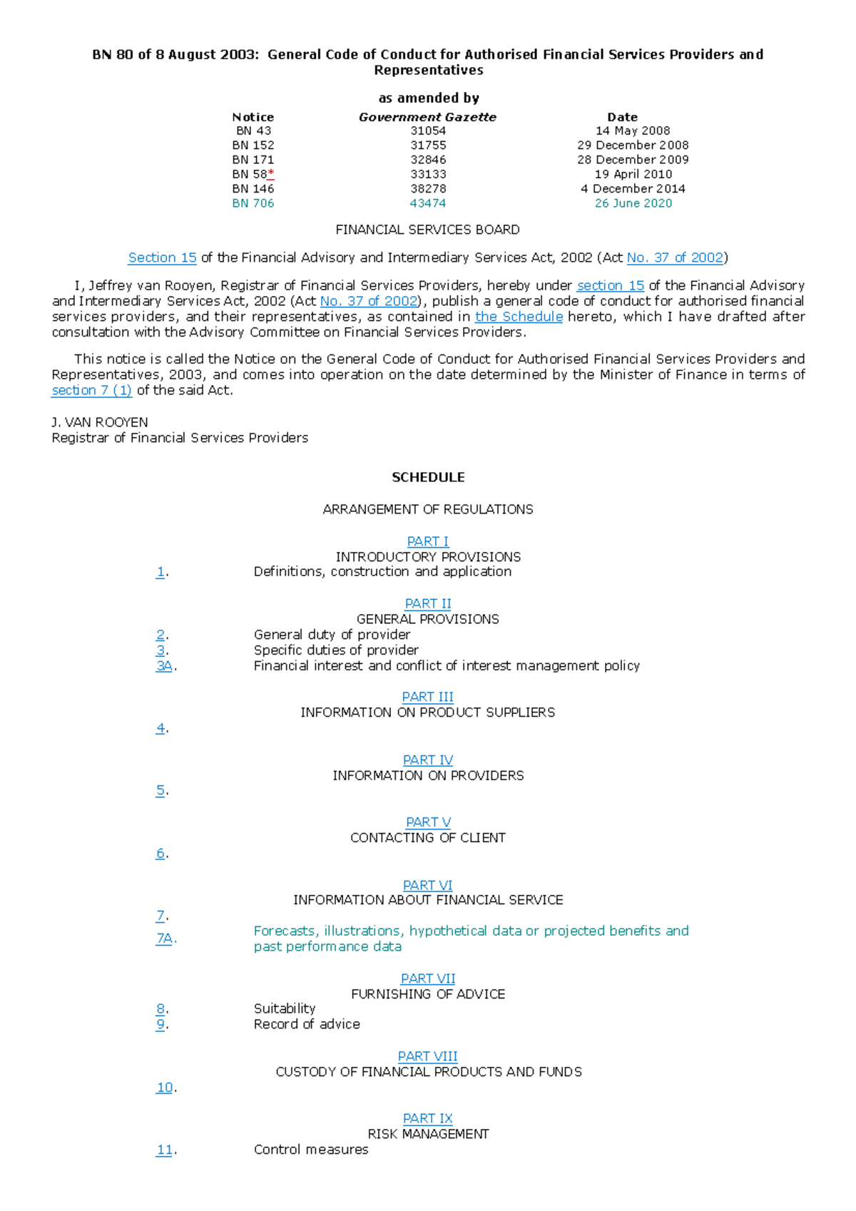 GCOC - General Code of Conduct for Financial Services Providers - Studocu