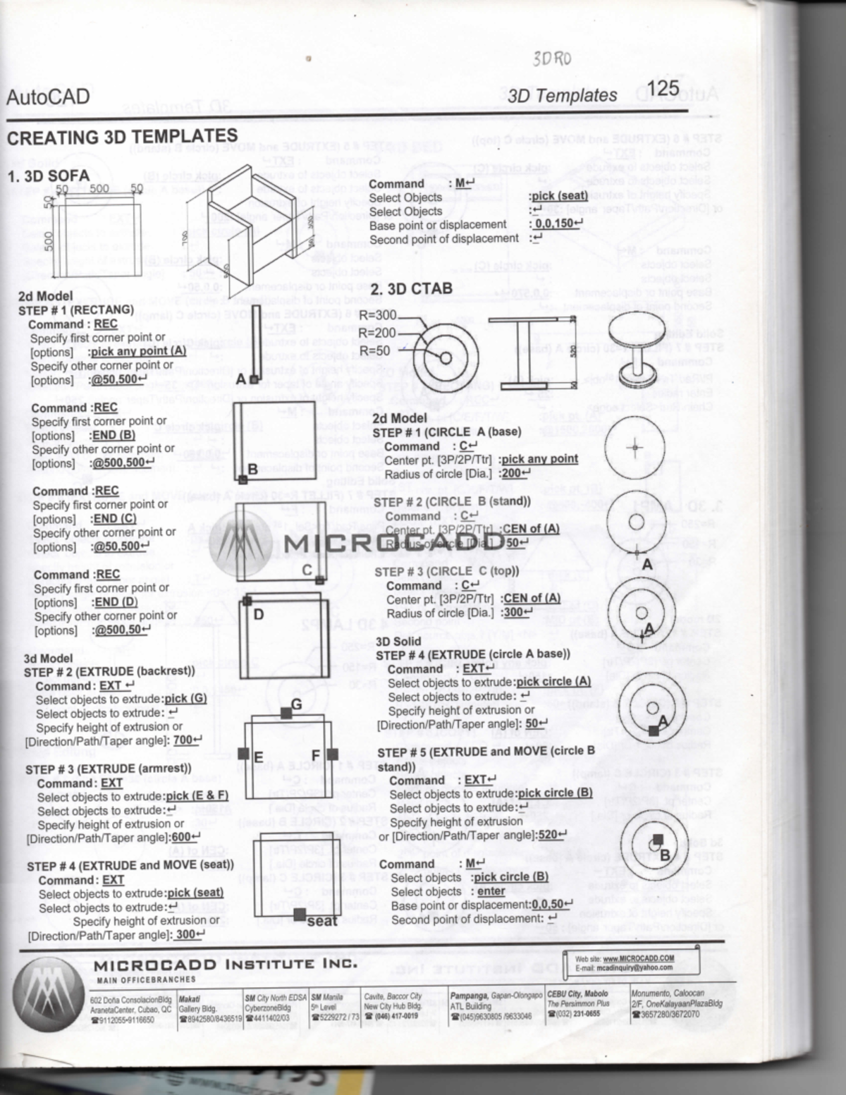 3D FP Templates Microcadd - 3DRO AutoCAD 3D Templates 125 CREATING 3D ...