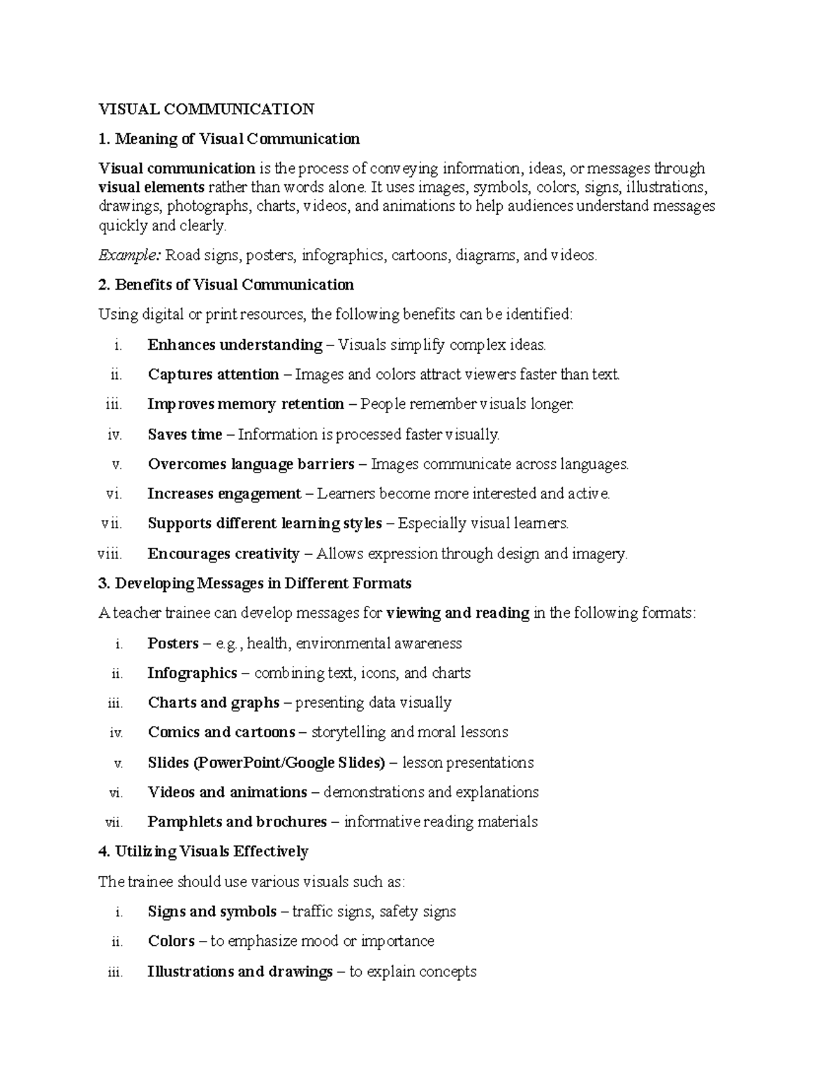 Visual Communication 1: Practice Notes for Comm Skills - Studocu