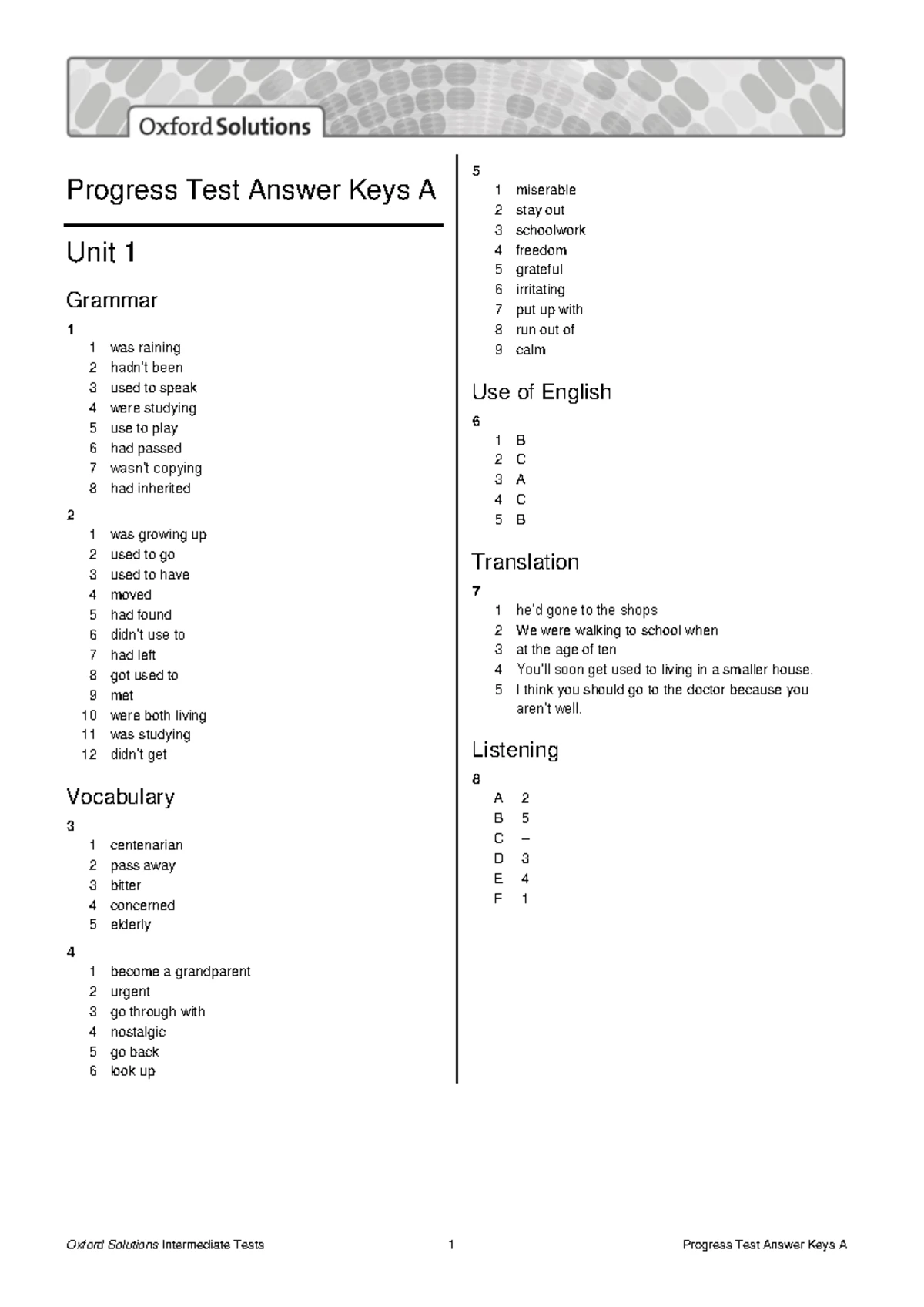 Solutions Intermediate 3ed Workbook Key - Workbook answer keys and ...