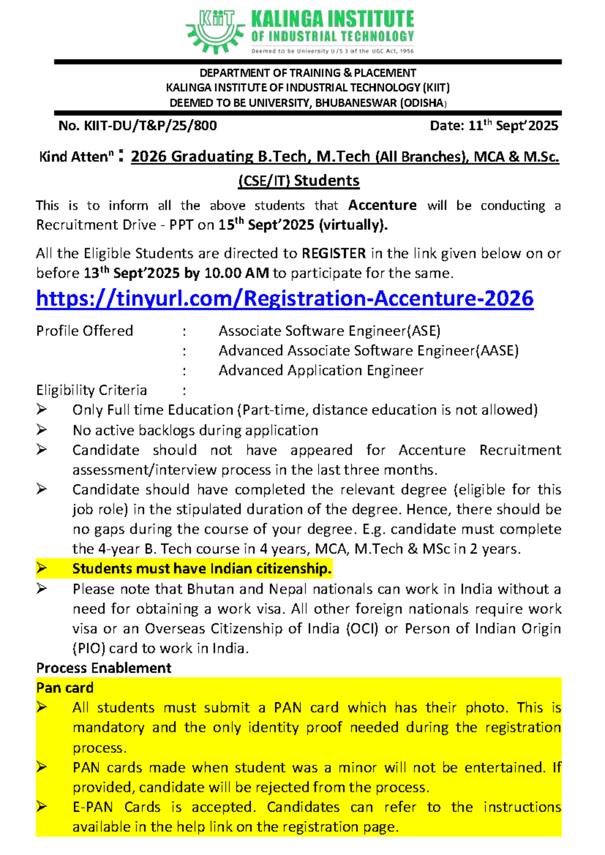 Accenture Recruitment Drive Registration for B.Tech, M.Tech, MCA - 2026 ...