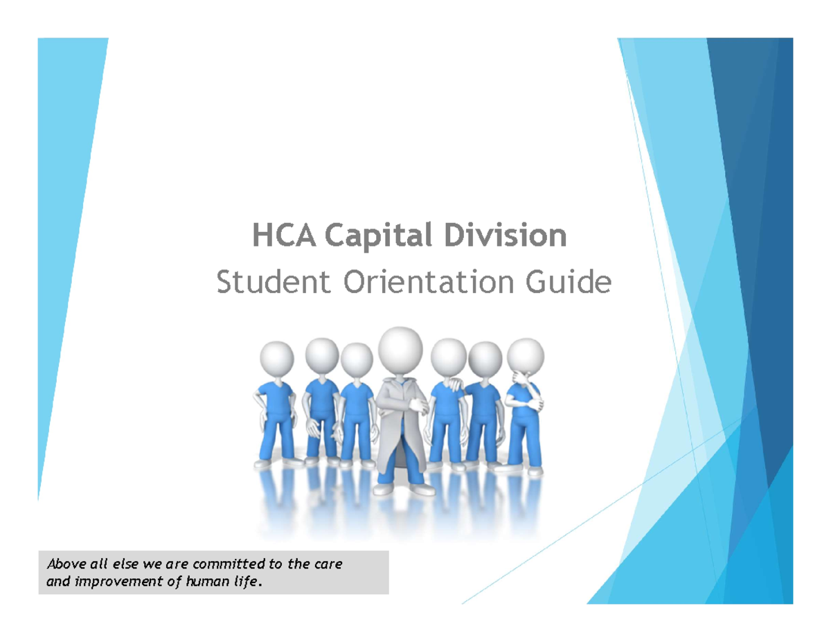 HCA Nursing Student Orientation Guide: Professional Standards and Care ...