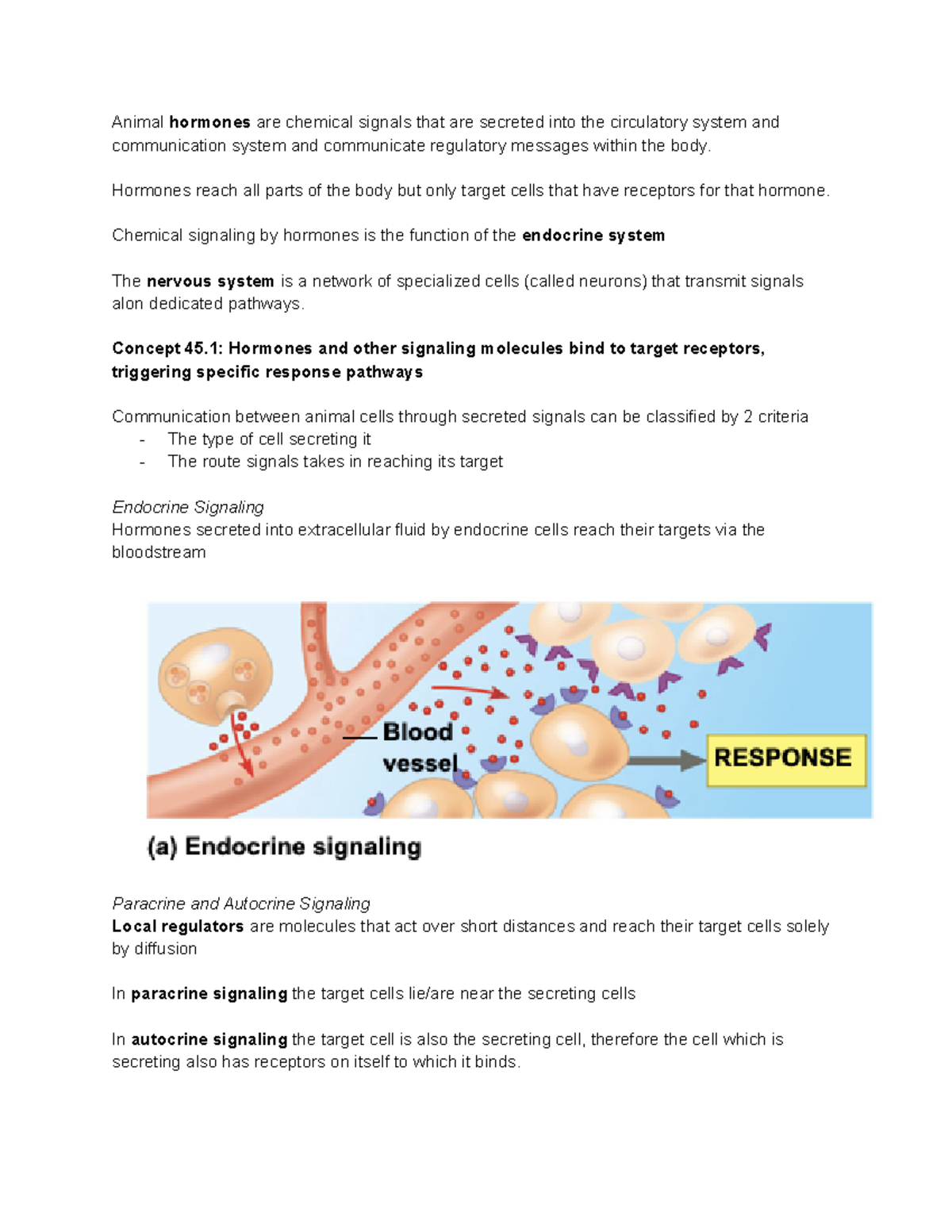 Chapter 45 - LSU Bio 1201 Prof. Christopher Greg Spring 2022 - Animal ...