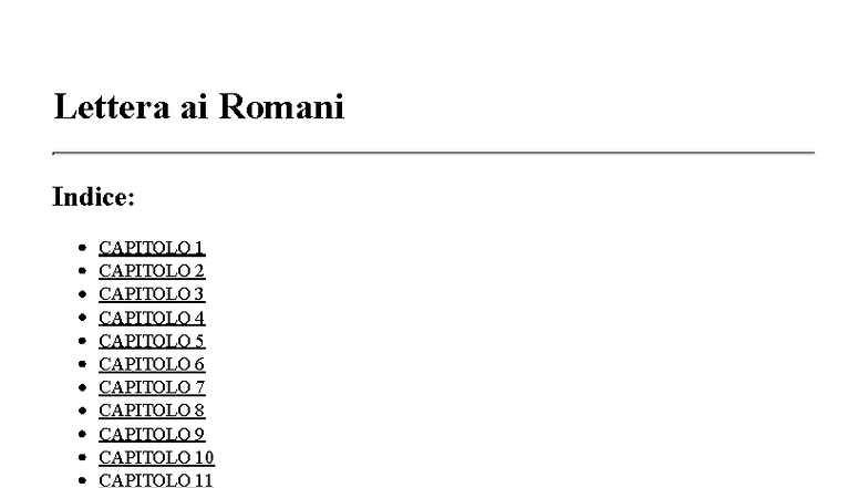 Lettera ai Romani: Indice e Riflessioni sui Capitoli - Studocu