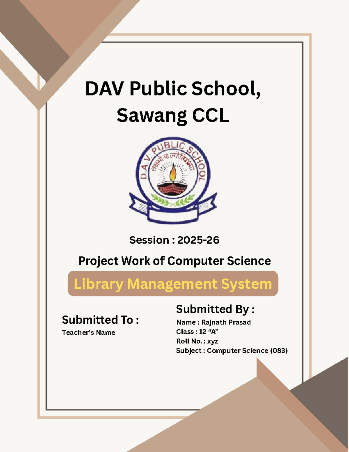 Library Management System Project - Computer Science (083) - Studocu
