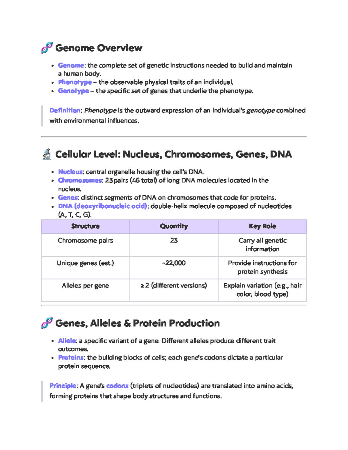 Genetics, Meiosis, and Prenatal Development Overview (BIO 101) - Studocu