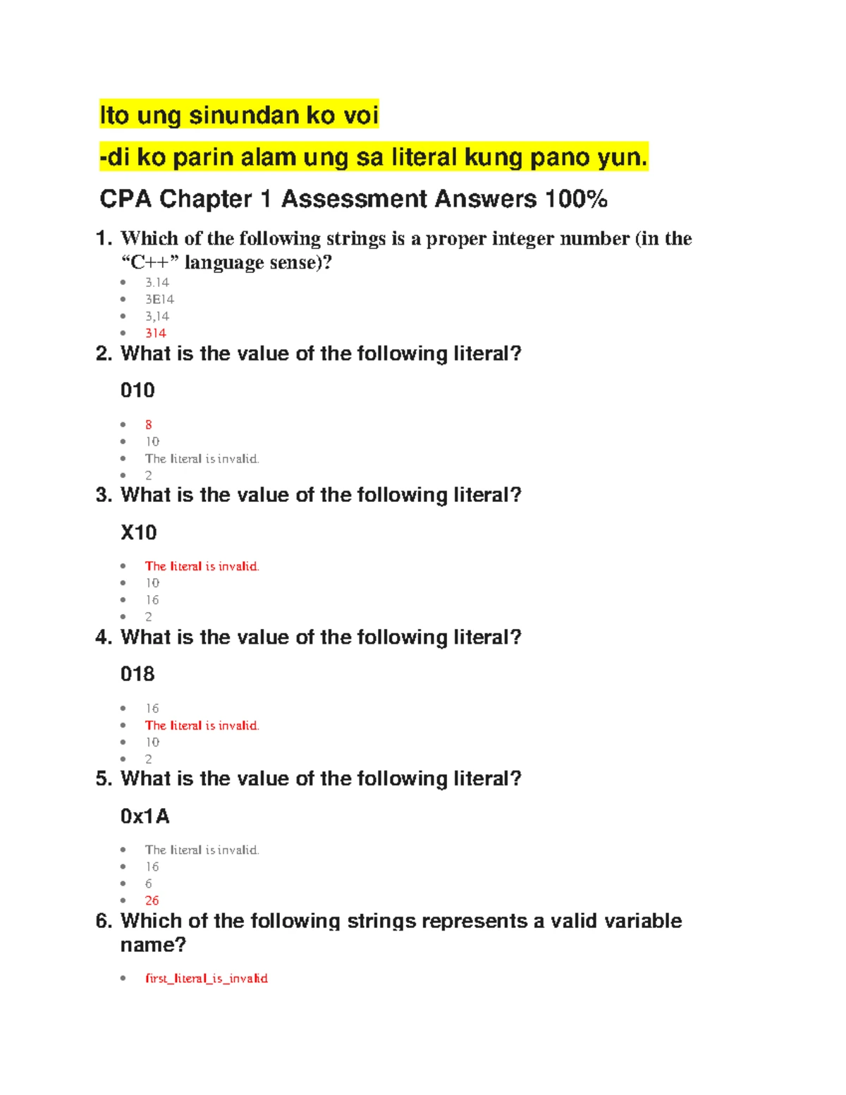 Cisco Module 2 MCQS BY Sfand YARR - CPA – Programming Essentials in C++ Module 2 Exam Answers ...