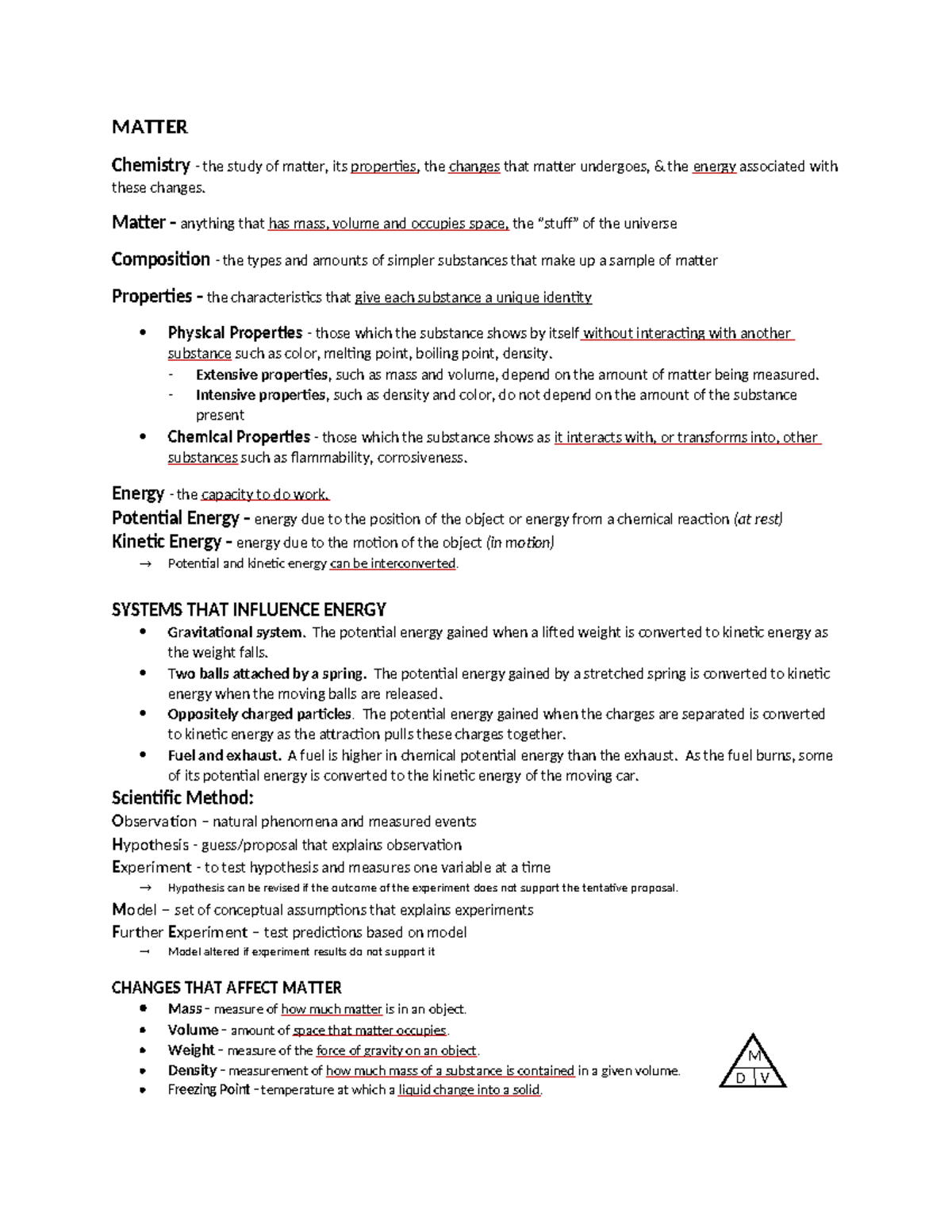 (W2) Chemistry: Understanding Matter and Its Properties - Studocu