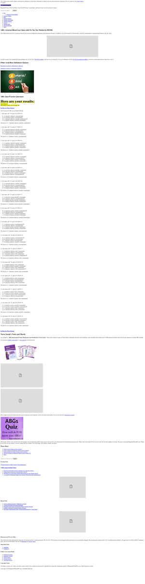 Arterial Blood Gas Interpretation Practice Exam (Quiz 1 20 Questions ...