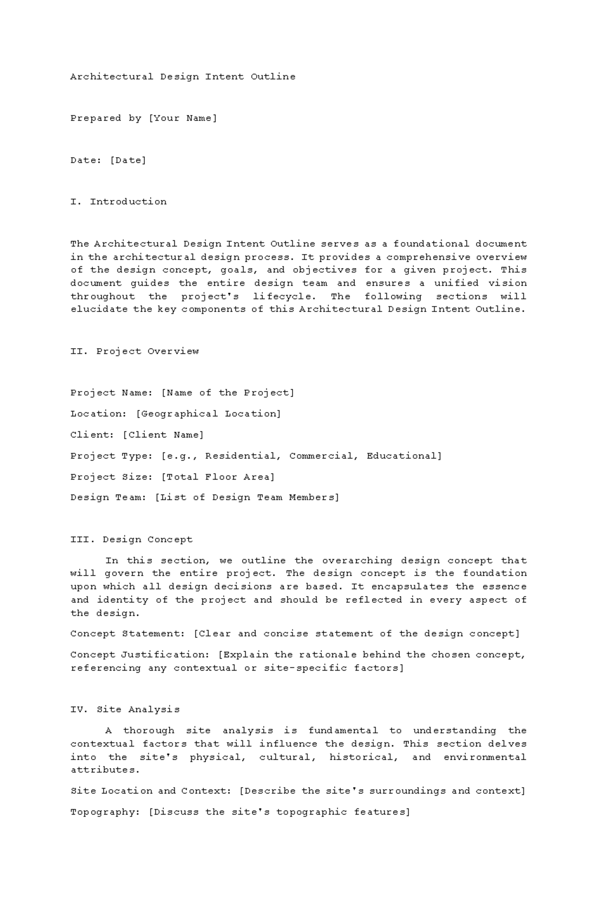 Design- Intent- Outline - Architectural Design Intent Outline Prepared ...