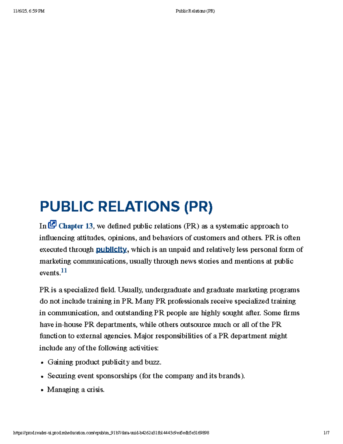 PR Chapter 13: Understanding Public Relations Strategies and Functions ...