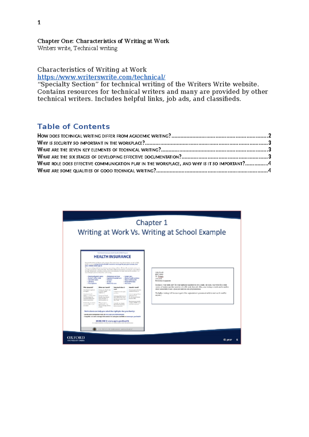 Chapter 1: Key Characteristics of Workplace Writing Skills - Studocu