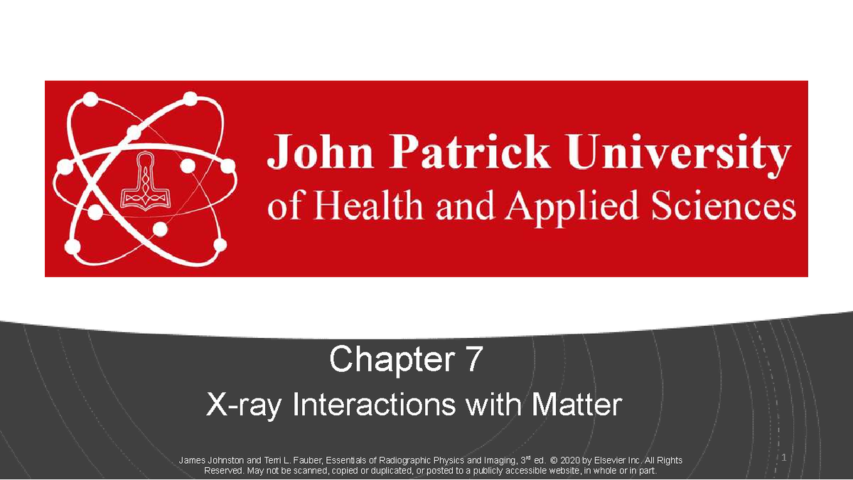 Chapter 7: X-ray Interactions with Matter - Key Concepts and Effects ...