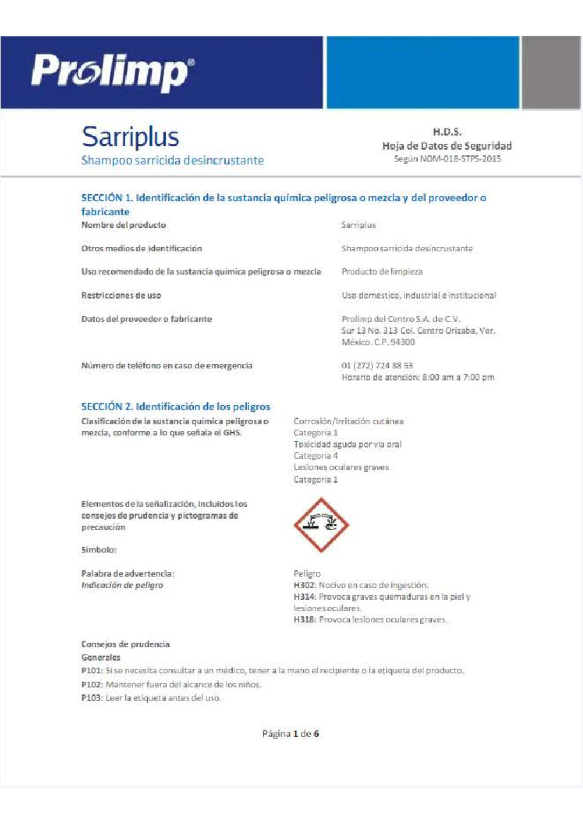 HDS Sarricida Prolimp Overview and Key Insights - Studocu