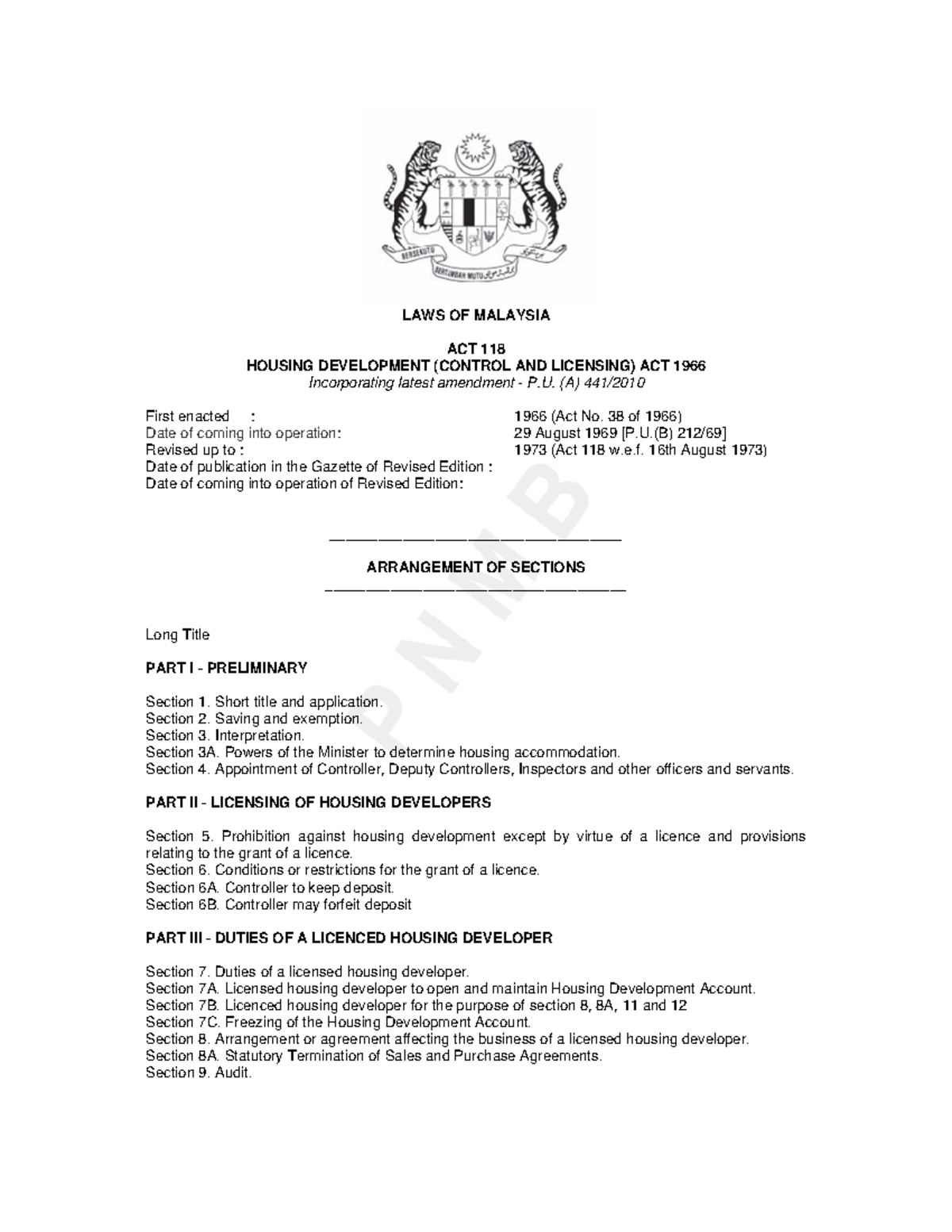 HDA 1966: Overview of Housing Development Control and Licensing Act ...