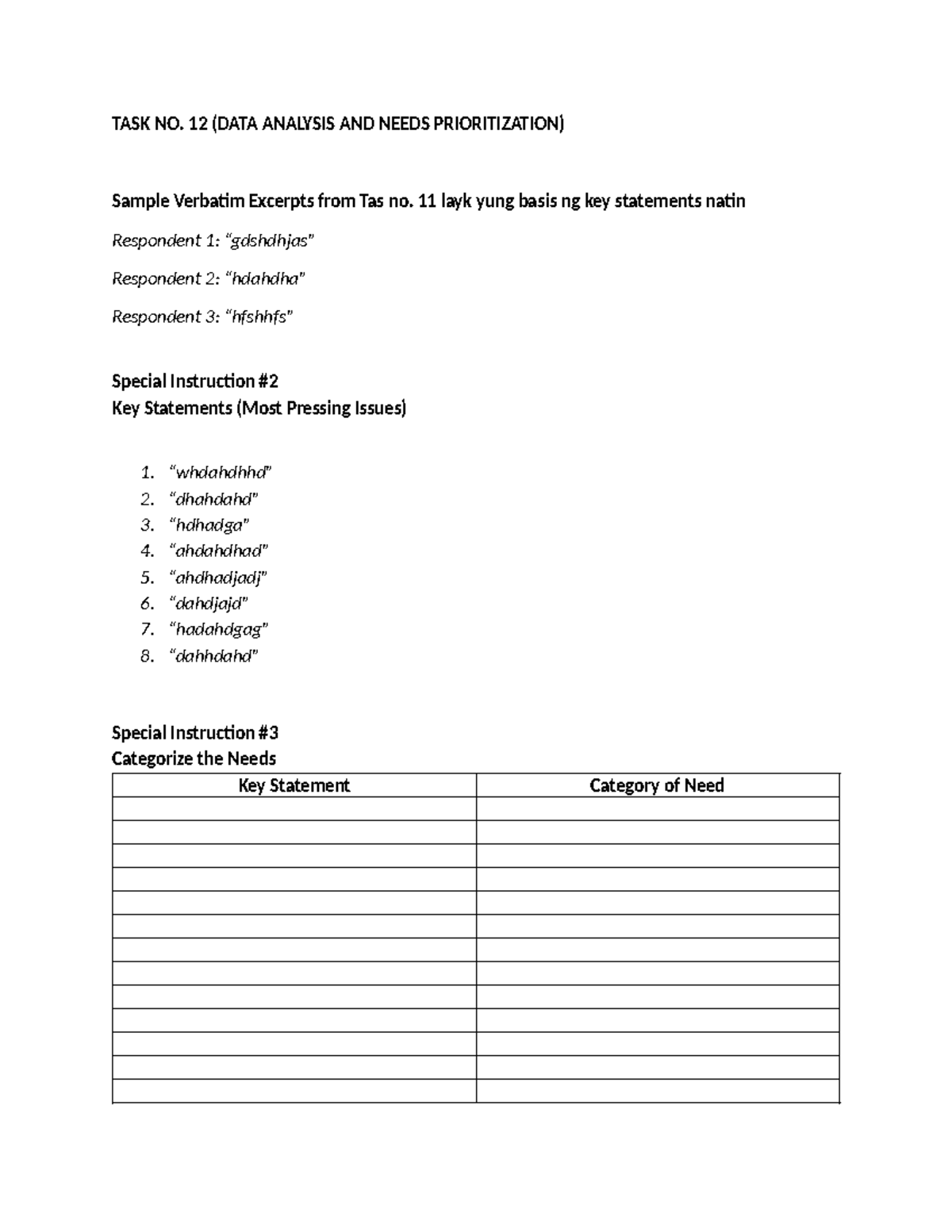Cct task no. 12 - ASD - TASK NO. 12 (DATA ANALYSIS AND NEEDS ...