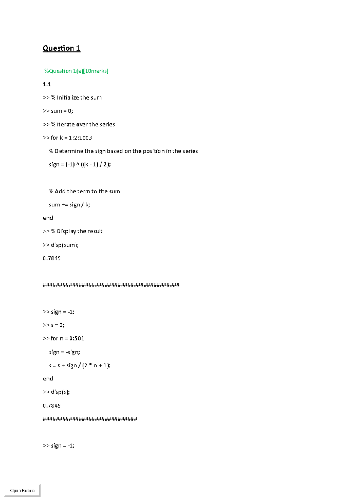 APM1513 TL201 2024 2 - tutorial - Question 1 %Question 1(a)[10marks] 1 ...