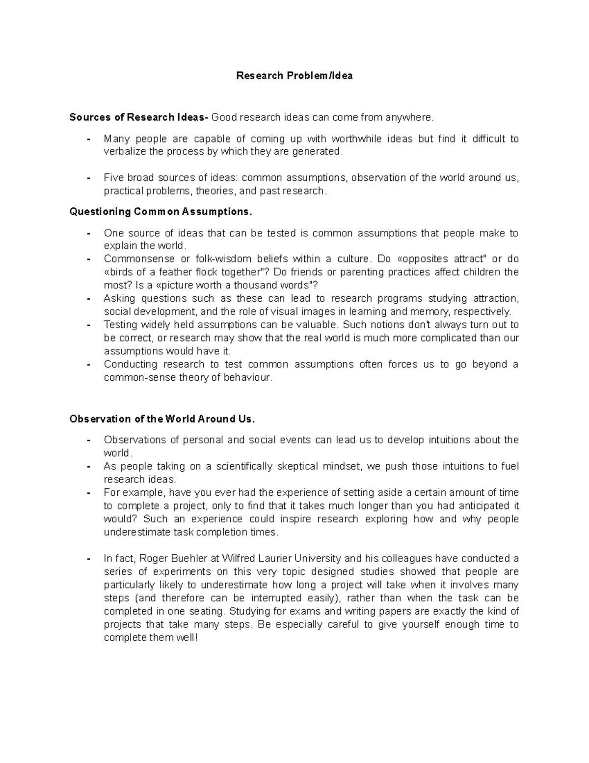 Lesson 5 (Prelim) - Research - Research Problem/Idea Sources of ...