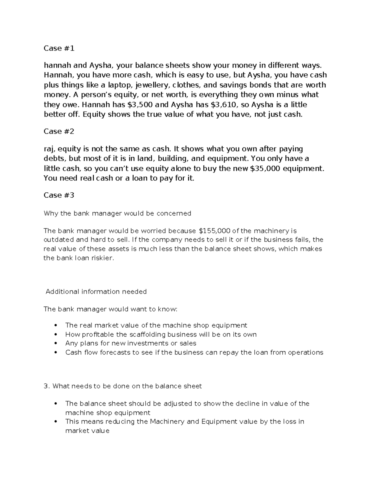 Case Study #2: Understanding Equity and Balance Sheets - Studocu