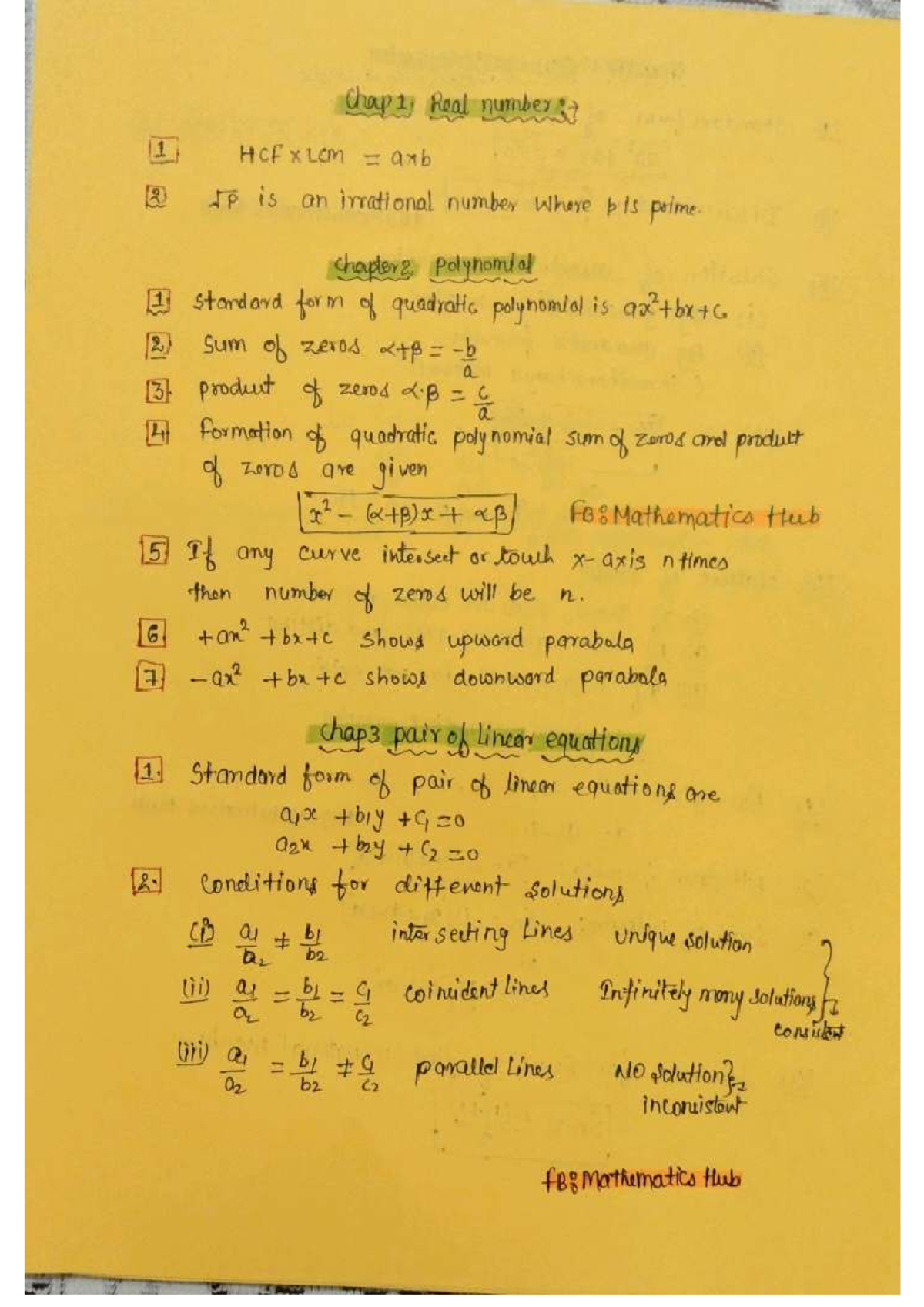 Maths 10 Formula Sheet: Chapters 1-13 Overview and Key Concepts - Studocu