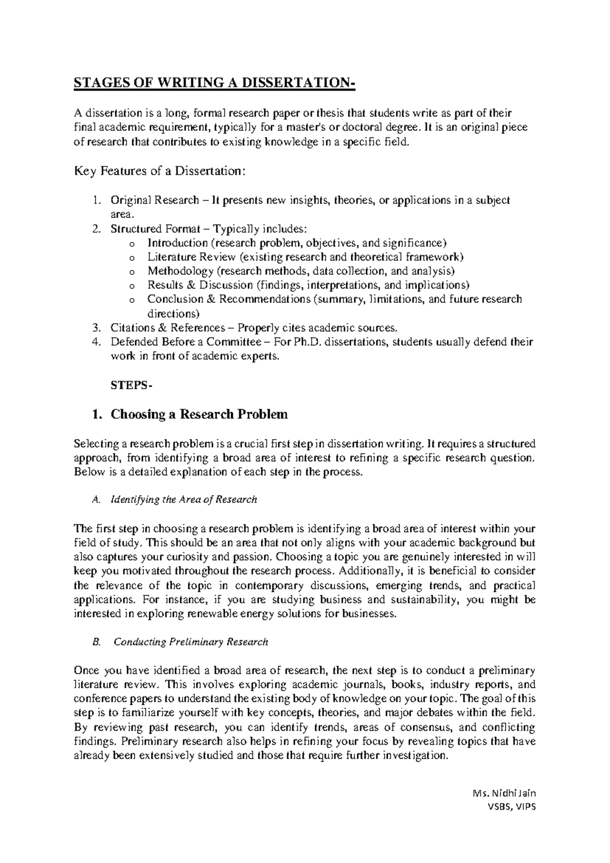 Unit 2 AEC: Stages of Writing a Dissertation - Studocu