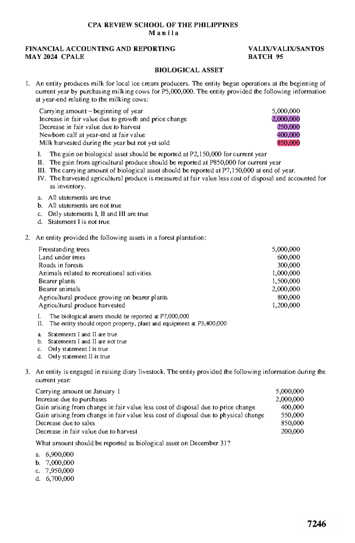 CPA REVIEW: FINANCIAL ACCOUNTING & REPORTING - BIOLOGICAL ASSET (MAY ...