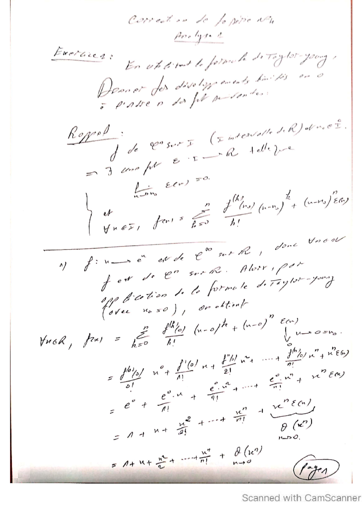 Correction s+®rie 4 analyse 1 - S1 -Analyse 1 - Studocu