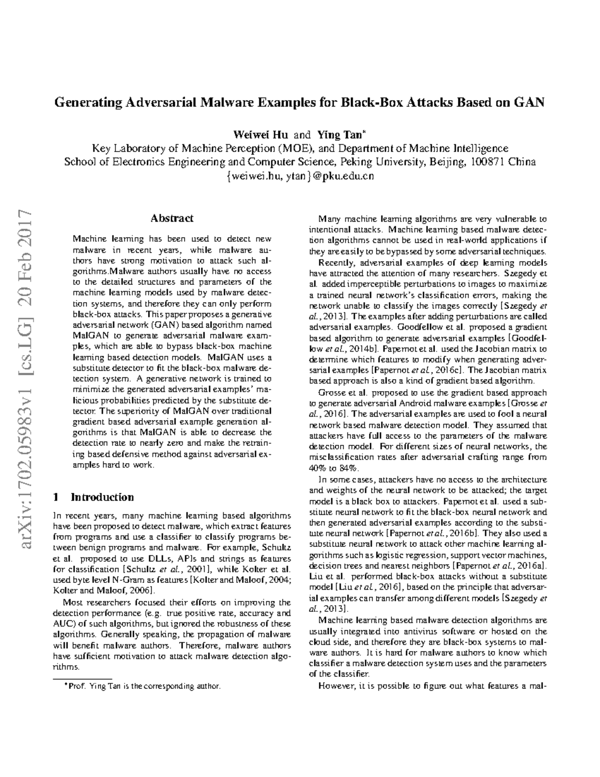 7. Generating Adversarial Malware Examples for Black-Box Attacks Using ...