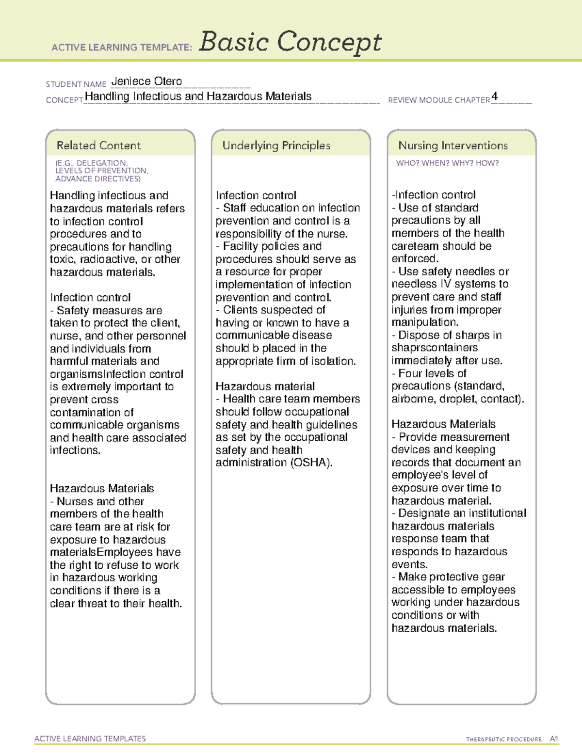 ALT2 - Handling Infectious Materials: Key Concepts in Safety - Studocu