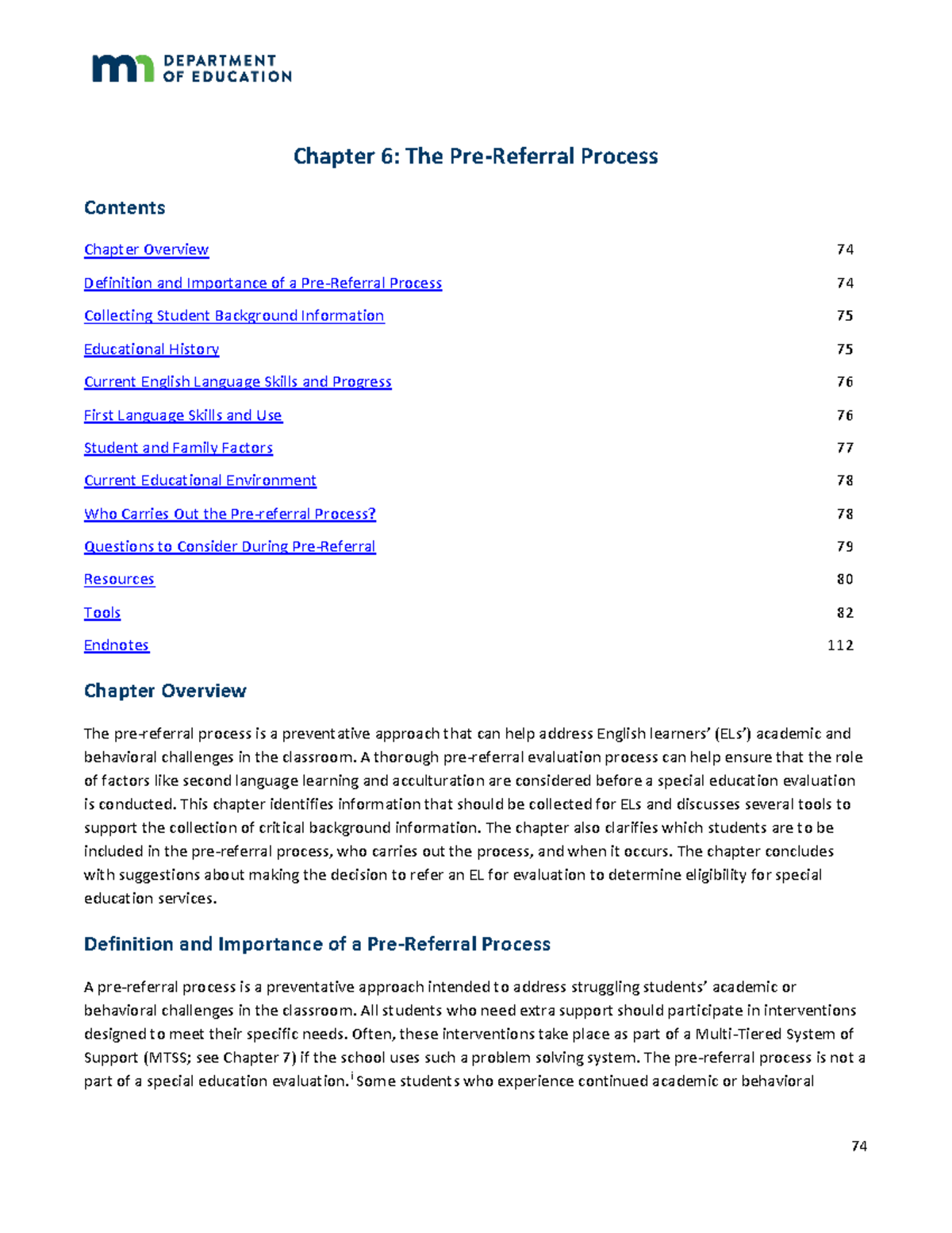 Chapter 6: Understanding the Pre-Referral Process in Prof Ed 4 - Studocu