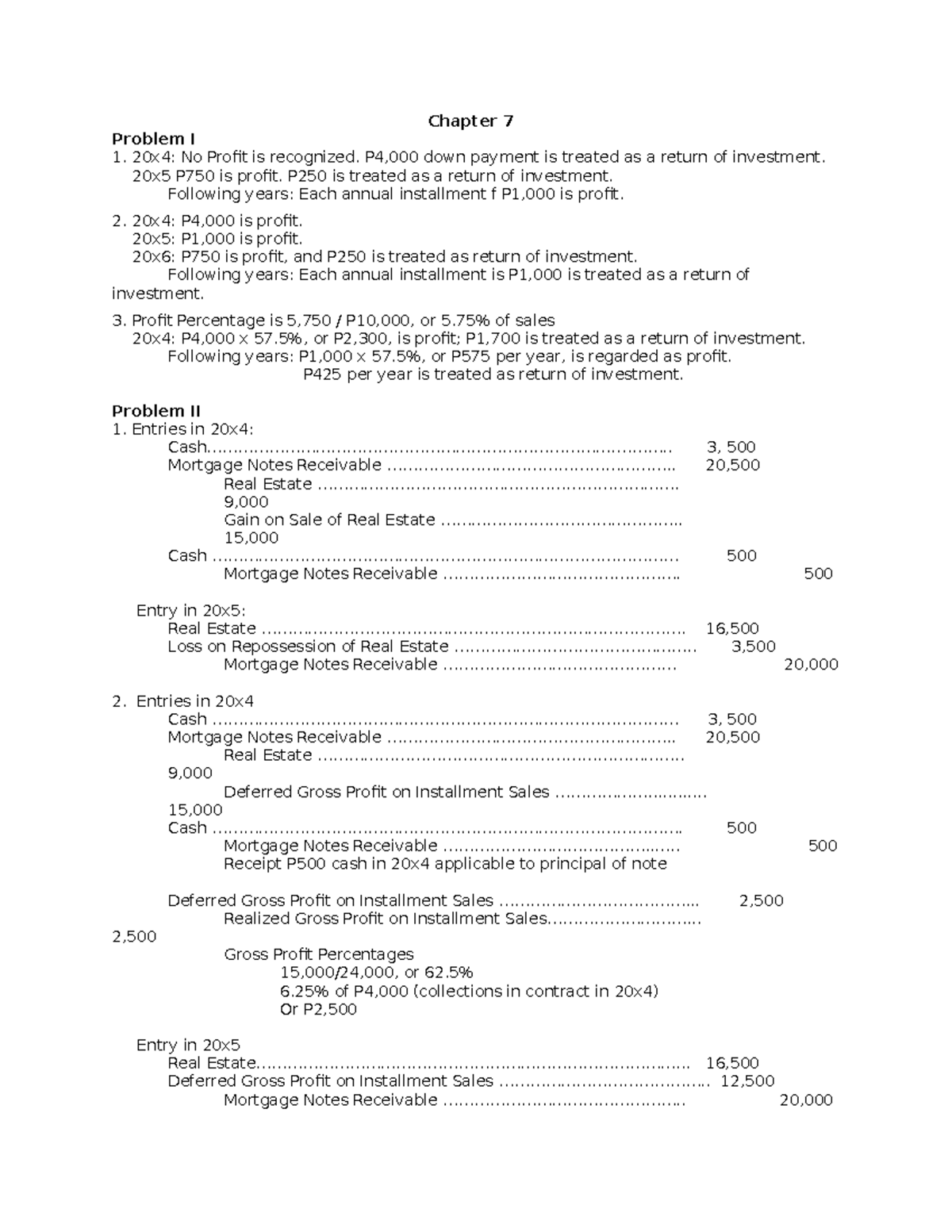 Solution Chapter 7 Solution Manual / Key Answers Advanced Accounting ...