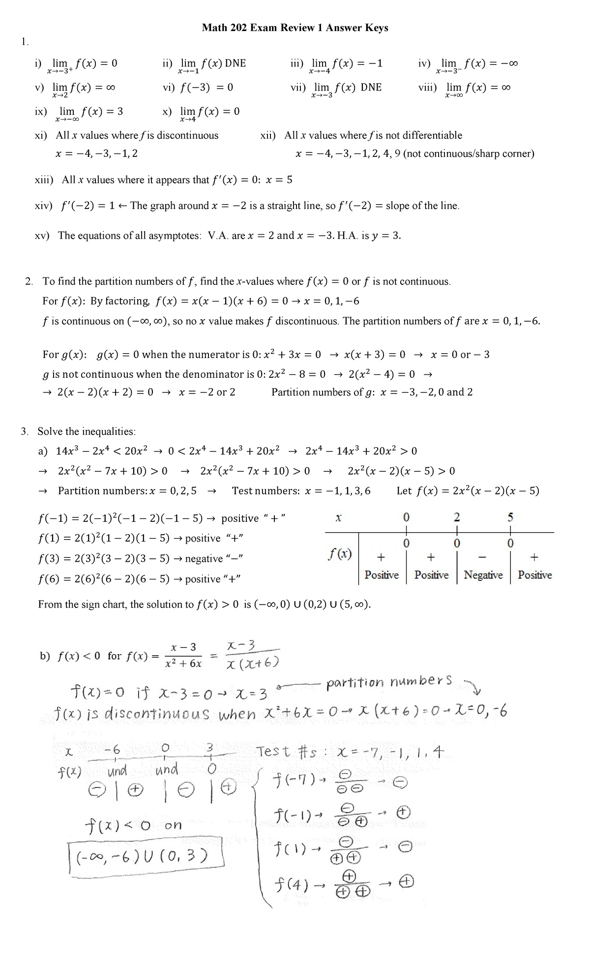 Math 202 Exam 1 Review Answer Keys SP25 - Studocu