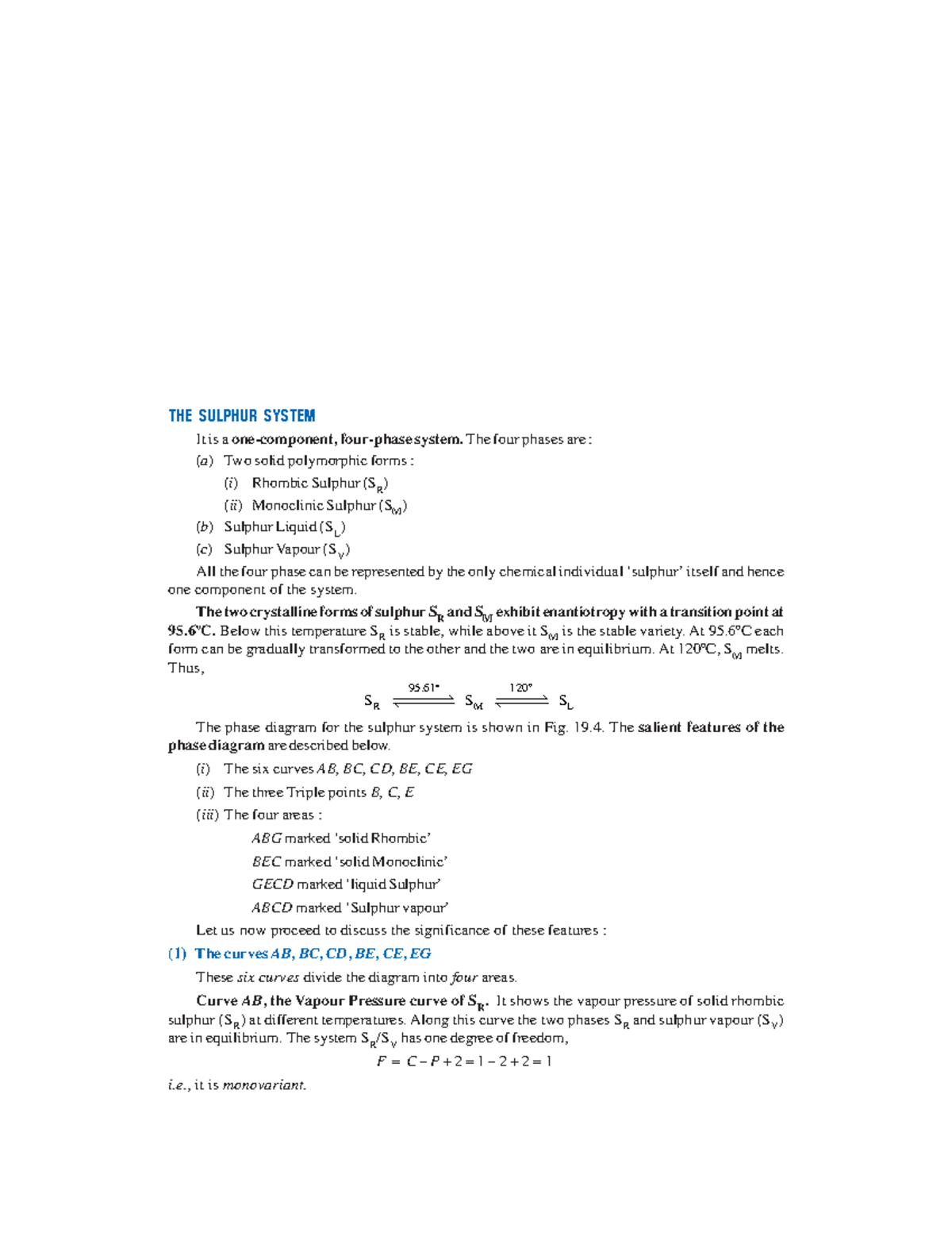 Sulphur System and Phase Rule in Physical Chemistry (CHEM 101) - Studocu