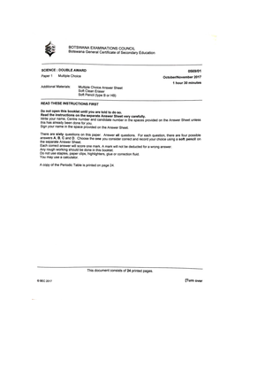 Bgcse SDA Paper 4 2019 - Revised - BOTSWANA EXAMINATTONS COUNCIL ...
