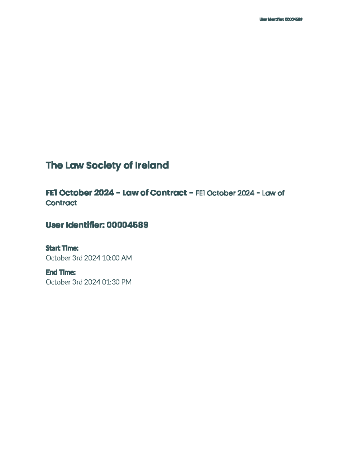 FE1 October 2024 Law of Contract Exam Questions and Analysis - Studocu