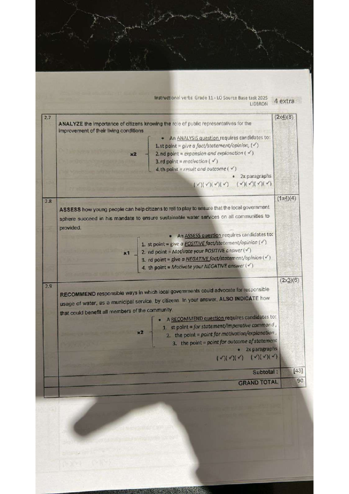 Grade 11 LO Source Base Task 2025: Instructional Verbs and Analysis ...