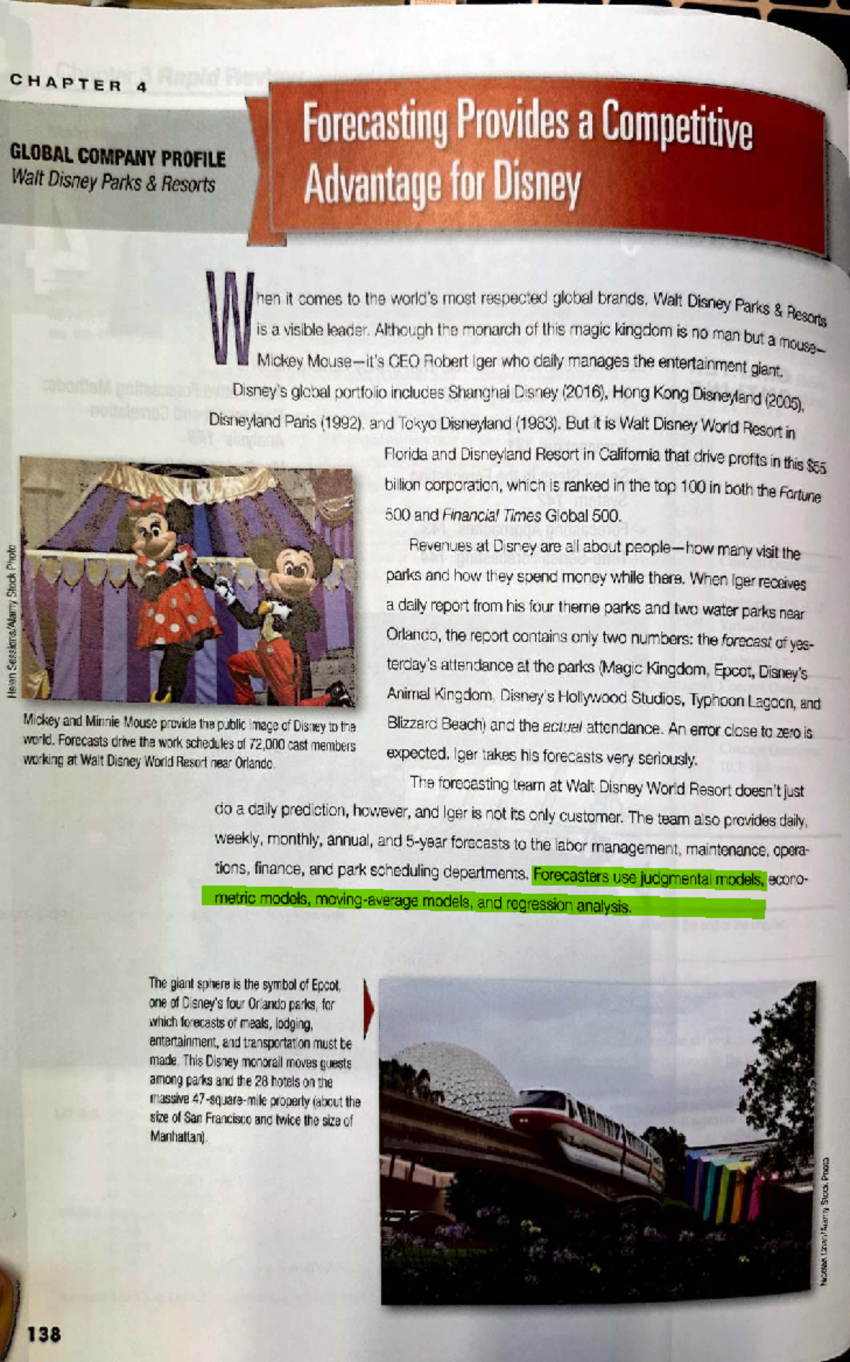 CHA PTER 4: GLOBAL COMPANY PROFILE - Walt Disney Parks & Resorts Forecasting - Studocu