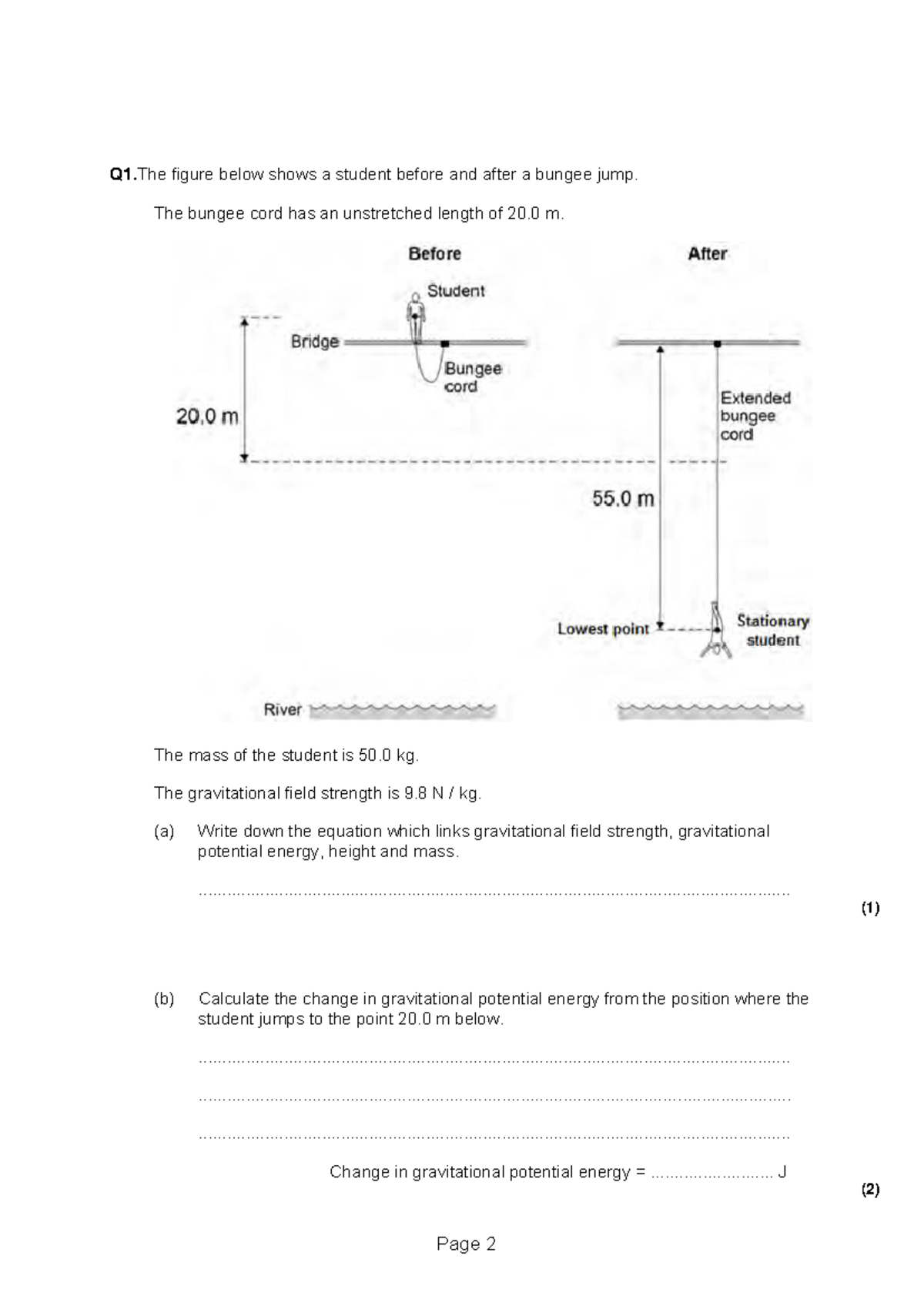 Changes in Energy 2 QP - Physics Exam Questions and Solutions - Studocu