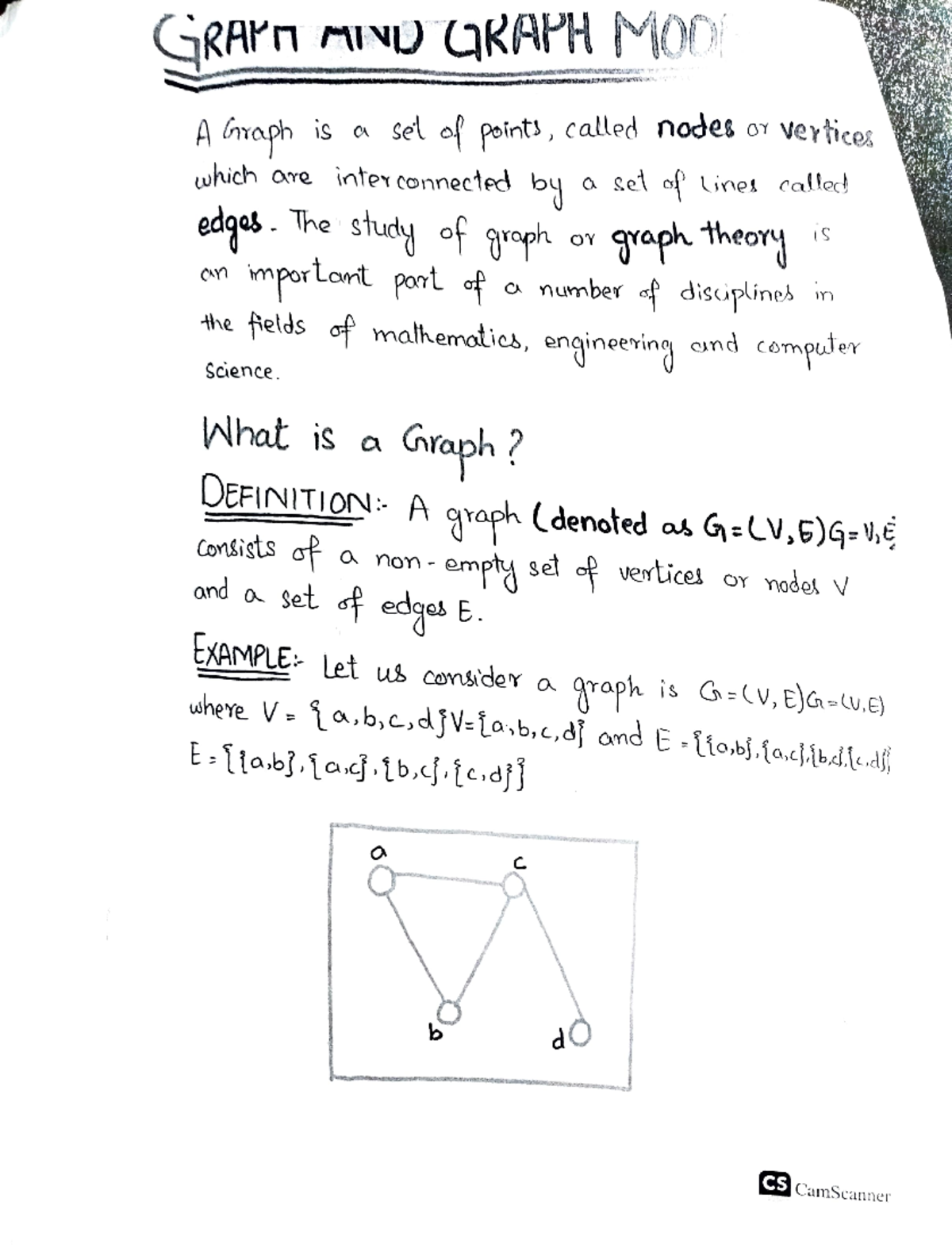 Graph theory discrete structure - GRArn DGRAPH MOD: Abmaçh is set of ...